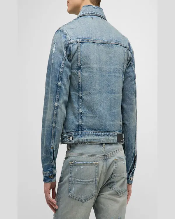 Buy Amiri Denim Ma Trucker Jacket - Antique Indigo At 60% Off